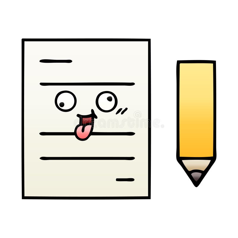 Gradient Shaded Cartoon Test Paper Stock Vector - Illustration of retro ...
