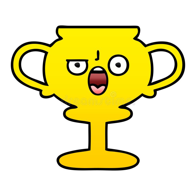 Gradient Shaded Cartoon Trophy Stock Vector - Illustration of trophy ...