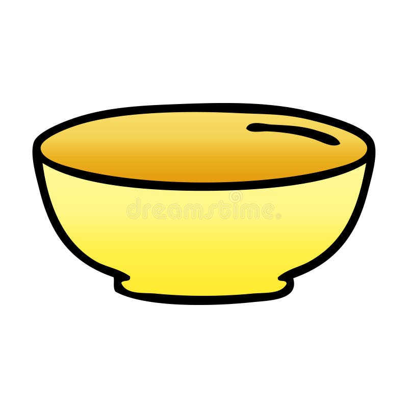 Gradient Shaded Quirky Cartoon Bowl Stock Vector - Illustration of bowl ...