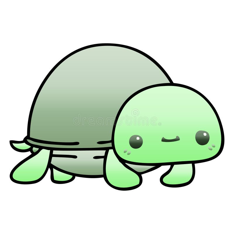 Gradient Shaded Quirky Cartoon Turtle Stock Vector - Illustration of ...