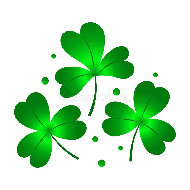 Gradient Shamrocks for St. Patrick S Day. Round Logo with Clover Stock ...