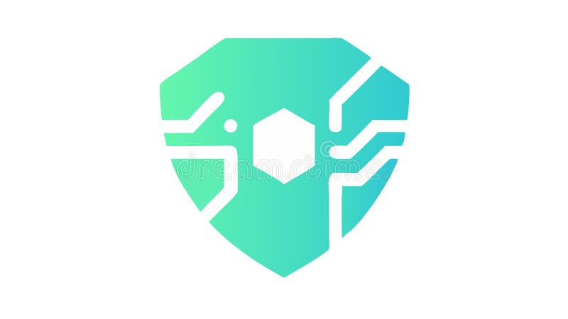 Gradient Shield Icon, Green and Blue Cyber Security Symbol, Protection Badge, Vector Design ...