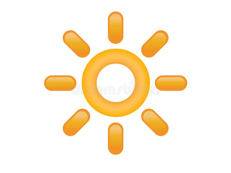 Gradient Shinny Orange Sun or Hot Weather Icon with Eight Triangular ...
