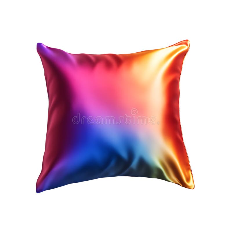 Gradient Silk Pillow on Transparent Background for Modern Interior ...