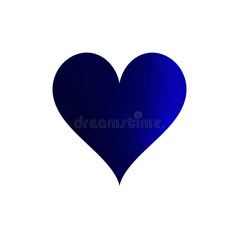 Gradient Simple Blue Heart Isolated on White Background Stock ...
