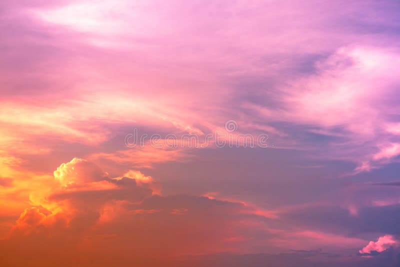 Gradient Sky and Cumulonimbus Cloud in Bright Rainbow Colors and ...