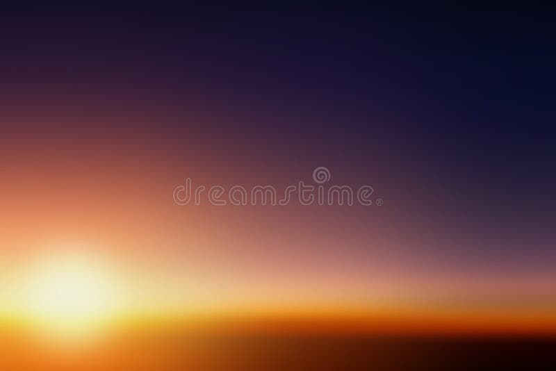 Gradient Sky in Sunset with Sun Evening Horizon Background Stock Image ...