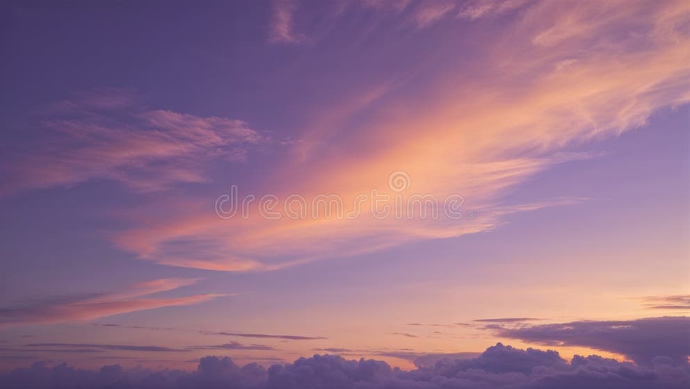 Gradient Sky Texture in Soft Orange and Purple with Cloud Fade and ...