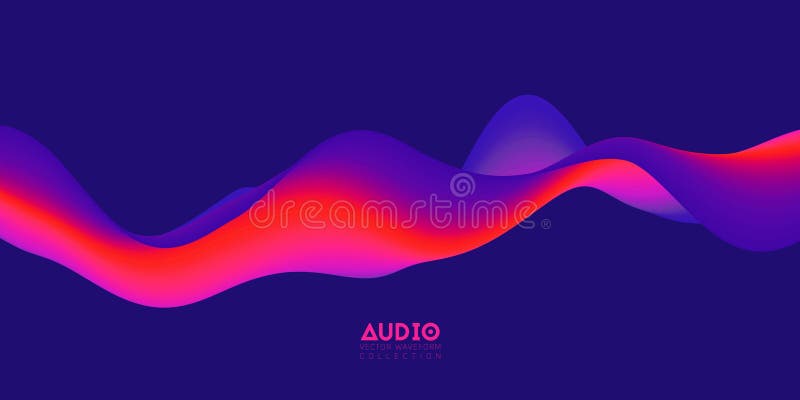Gradient Sound Wave Abstract Background. Colorful Flow of Music Wave ...
