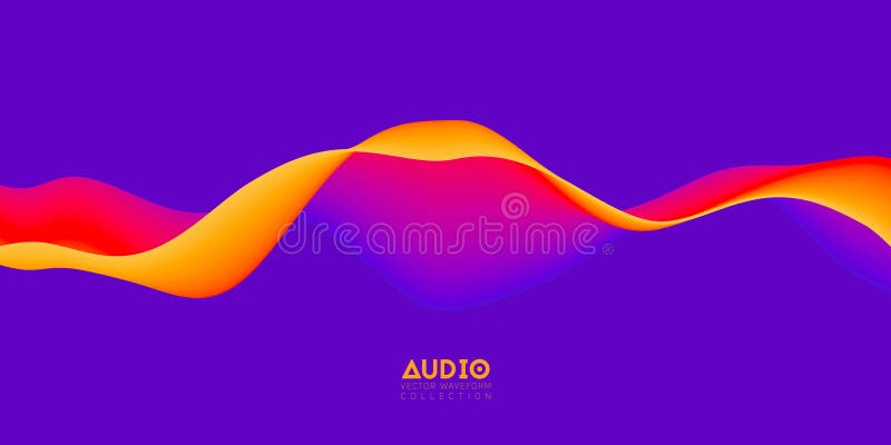 Gradient Sound Wave Abstract Background. Colorful Flow of Music Wave ...