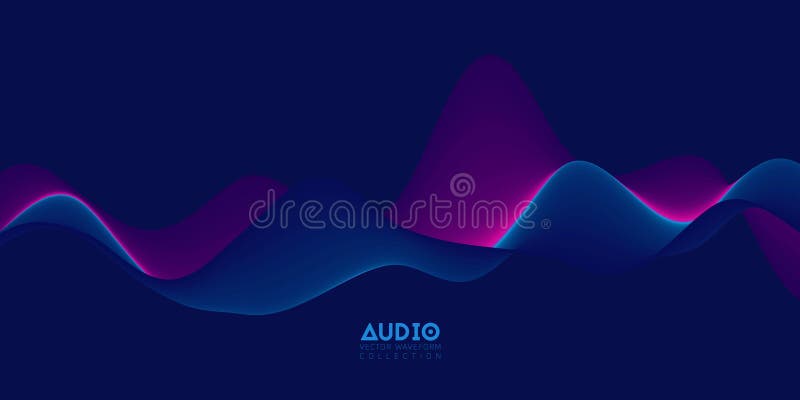 Gradient Sound Wave Abstract Background. Colorful Flow of Music Wave ...