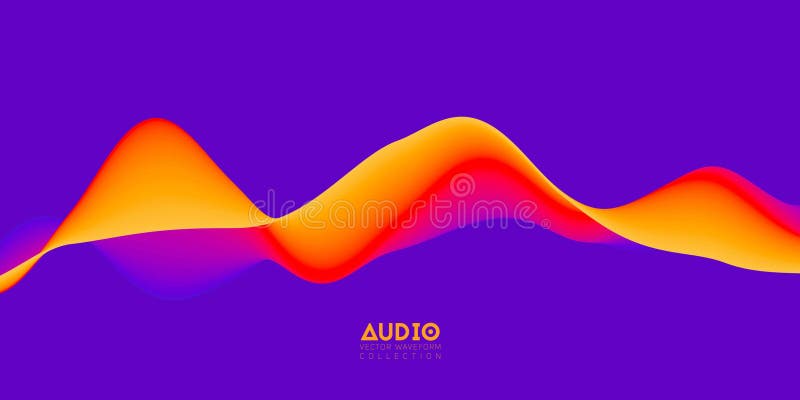 Gradient Sound Wave Abstract Background. Colorful Flow of Music Wave ...