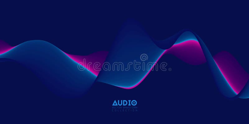 Gradient Sound Wave Abstract Background. Colorful Flow of Music Wave ...