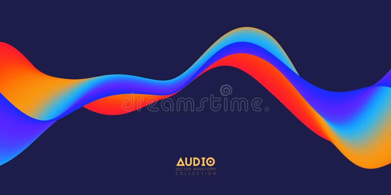 Gradient Sound Wave Abstract Background. Colorful Flow of Music Wave ...