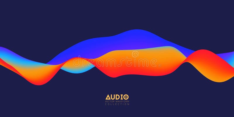 Gradient Sound Wave Abstract Background. Colorful Flow of Music Wave ...