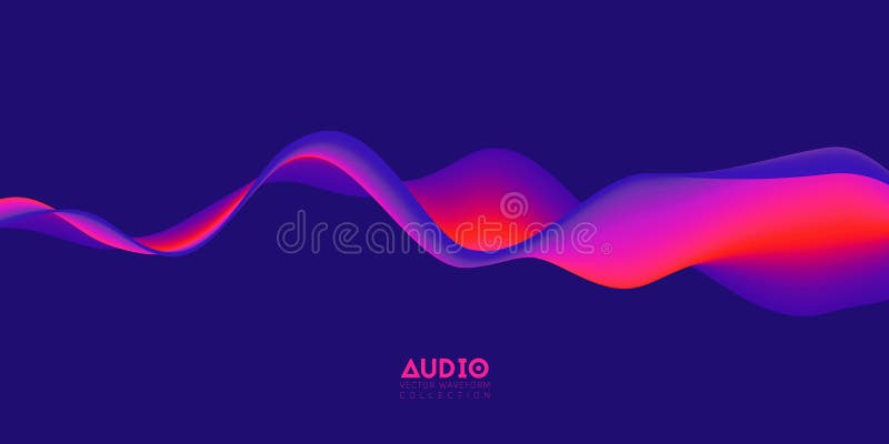 Gradient Sound Wave Abstract Background. Colorful Flow of Music Wave ...