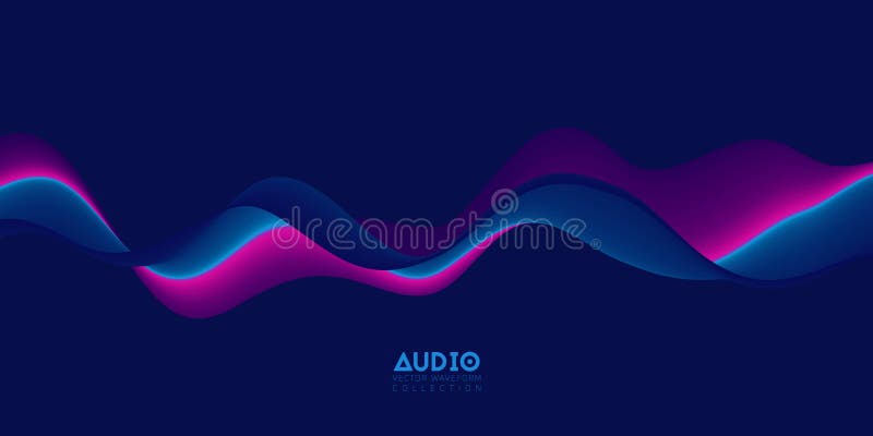 Gradient Sound Wave Abstract Background. Colorful Flow of Music Wave ...