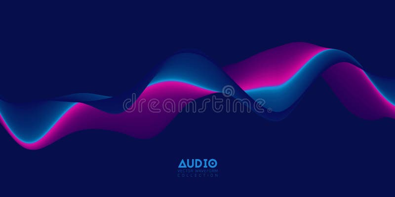 Gradient Sound Wave Abstract Background. Colorful Flow of Music Wave ...