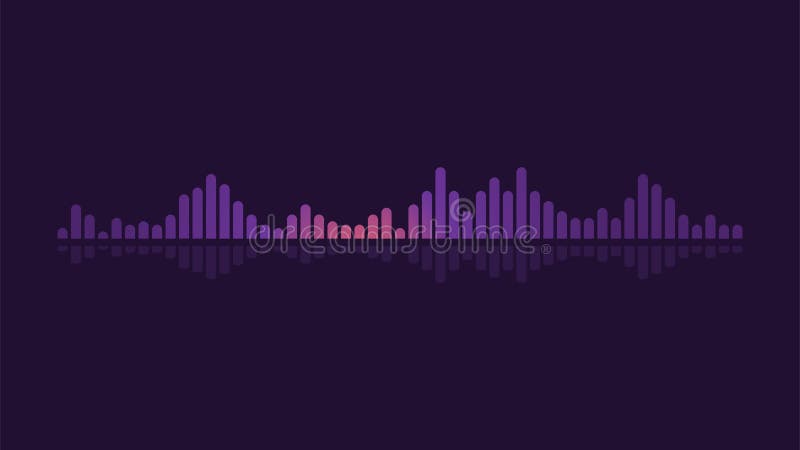 Gradient Sound Wave Purple Background Stock Vector - Illustration of ...