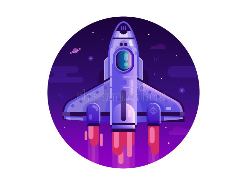 Gradient Space Shuttle Launch Circle Icon Stock Vector - Illustration of design, symbol: 222771191