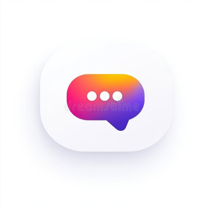 Gradient Speech Bubble with Three Dots on Rounded Rectangle Background ...