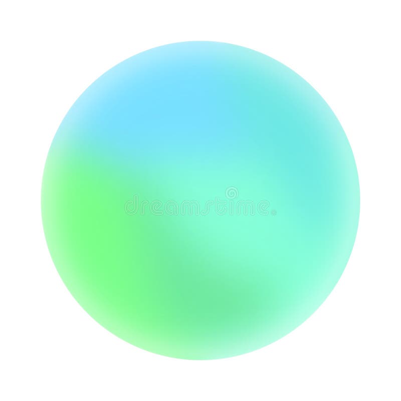 Gradient Sphere with Blue and Green Colors Isolated on White Background ...