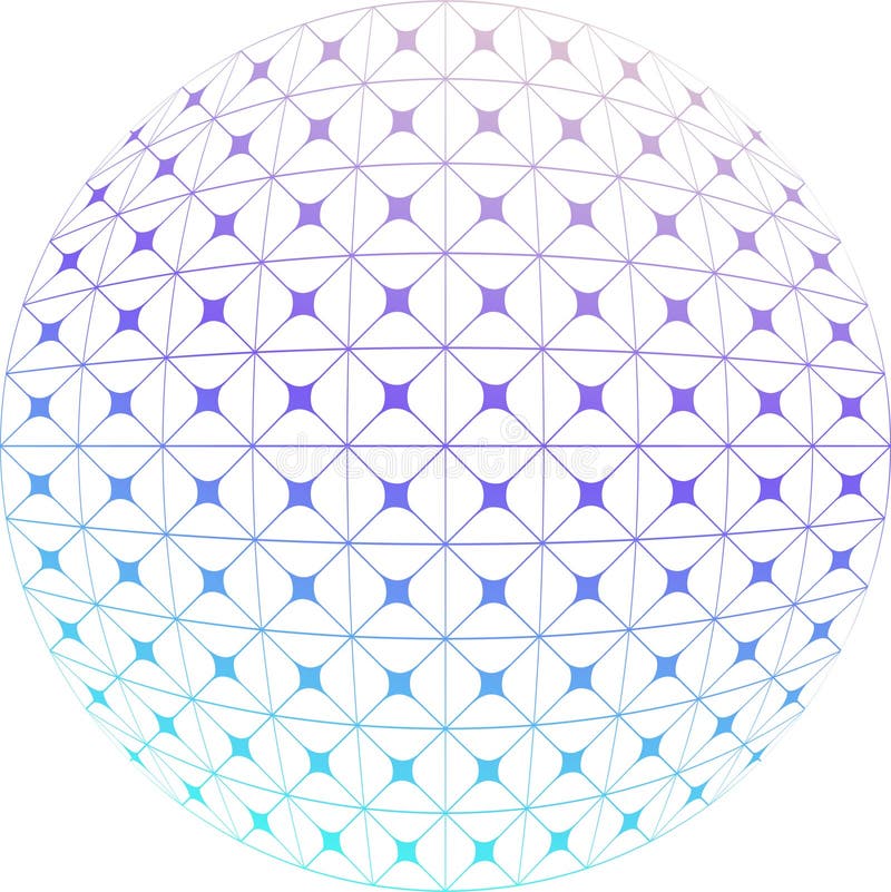 Gradient Sphere. Circular Mesh Sphere with Gradient Triangular Lattice ...