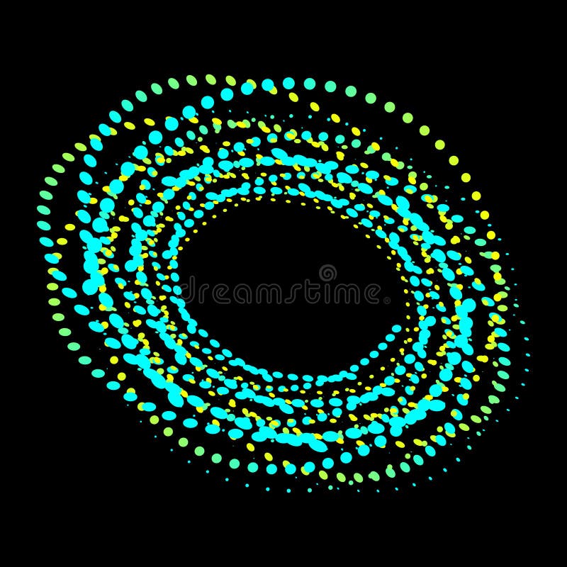 Gradient Spiral Dot Abstract Background Vector. 3D Circle Shape, Twist ...
