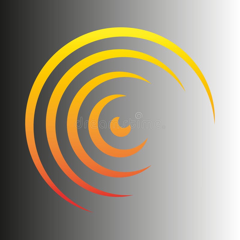 Gradient Spiral Icon. Orange and Yellow Arc. Futuristic Circular Wave. Vector Abstract Stock ...