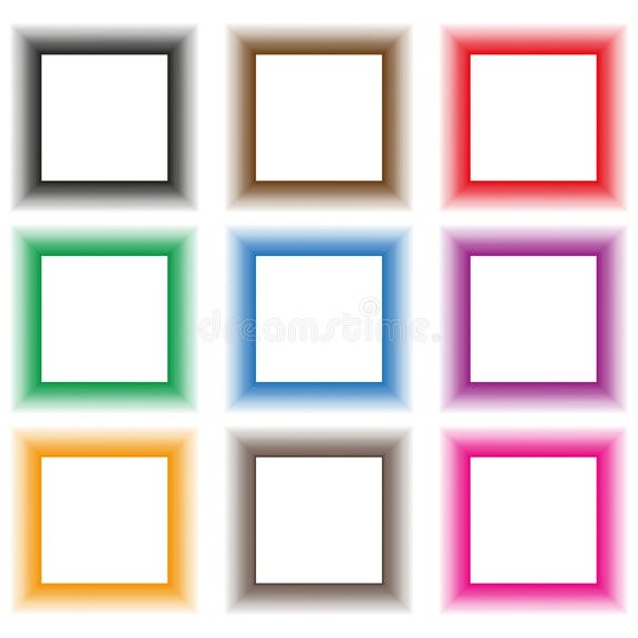 Gradient Square Frames. Multicolor Vector Design. Vibrant Isolated ...
