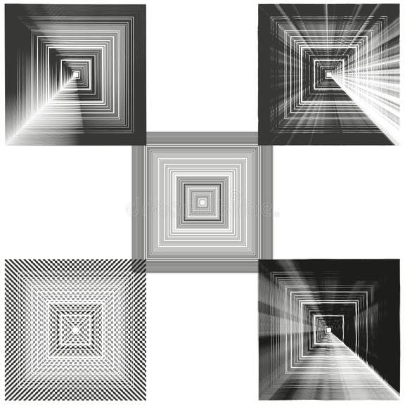 Gradient Square Icon. Spiral Motion Shape. Vector Abstract Form. Shaded ...