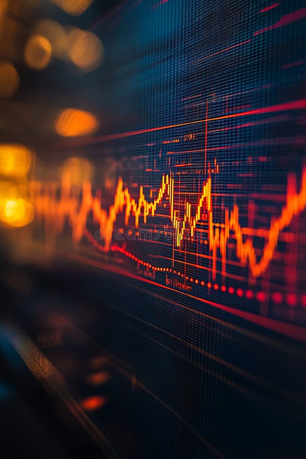 Gradient Stock Market Line Graph with Bold Contrast Stock Illustration ...