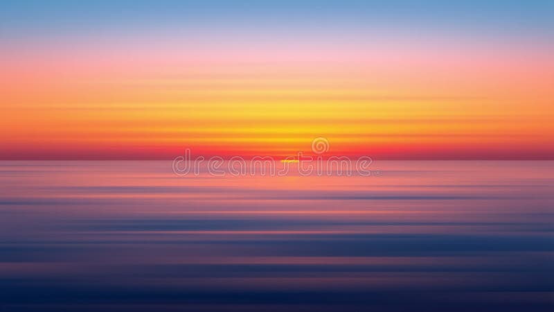 Gradient Sunset Over Calm Ocean Background Stock Image - Image of ...