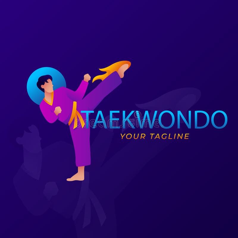 Gradient Taekwondo Logo Design Vector Illustration Stock Vector ...