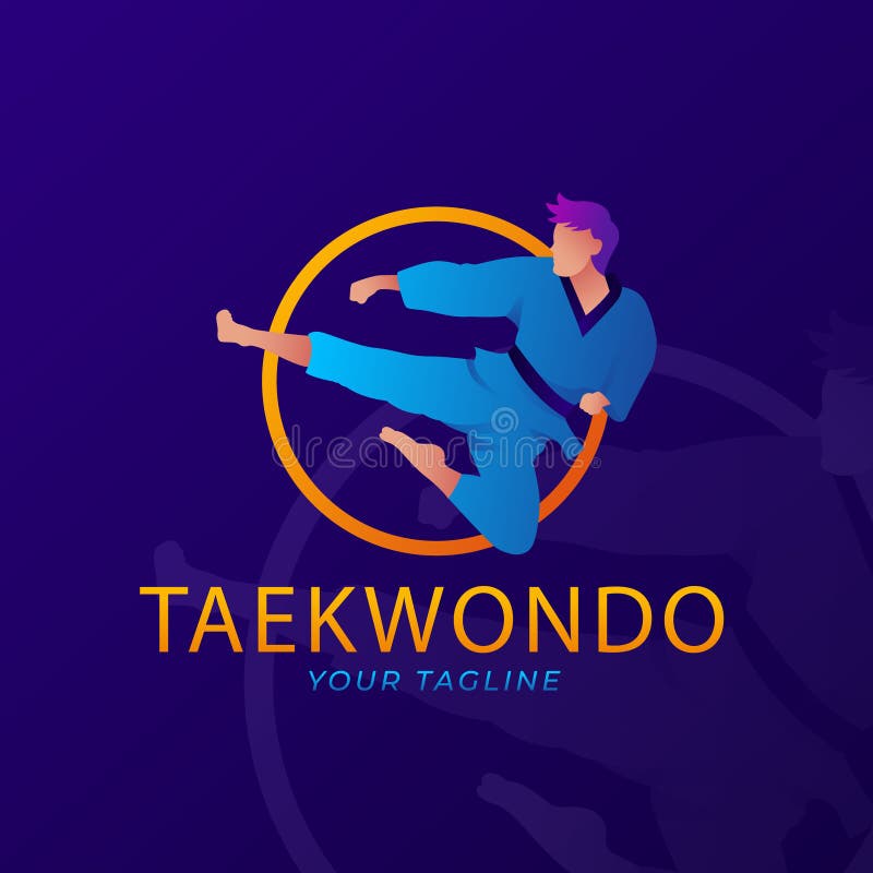 Gradient Taekwondo Logo Design Vector Illustration Stock Vector ...