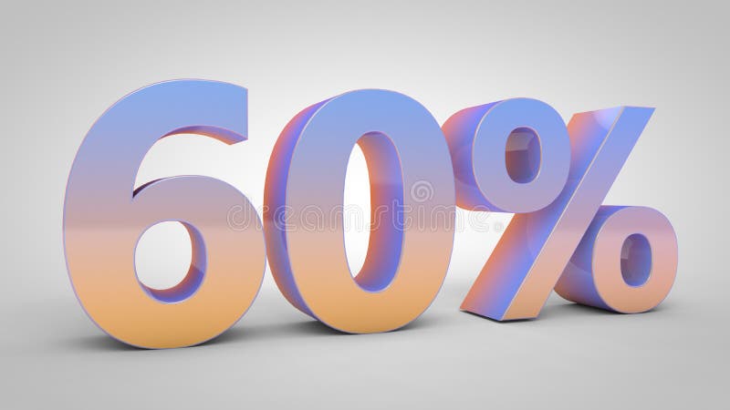 3d Text Number 60 Design in Cinema 4D with Photoshop Stock Illustration ...