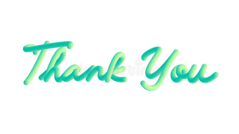 Colorful Thank You Typography, with 3D Color Gradations Like Balloons ...
