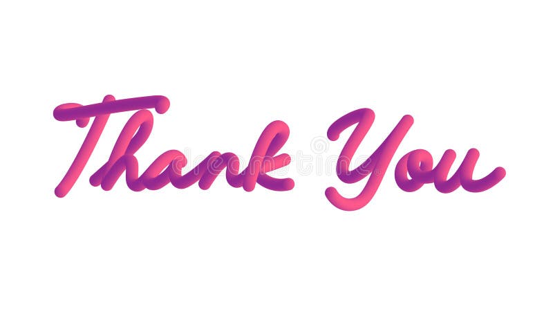 Colorful Thank You Typography, with 3D Color Gradations Like Balloons ...