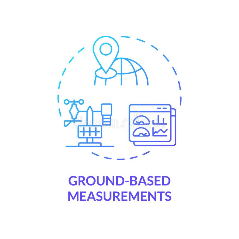 Gradient Thin Line Icon Ground Based Measurements Concept Stock Vector ...