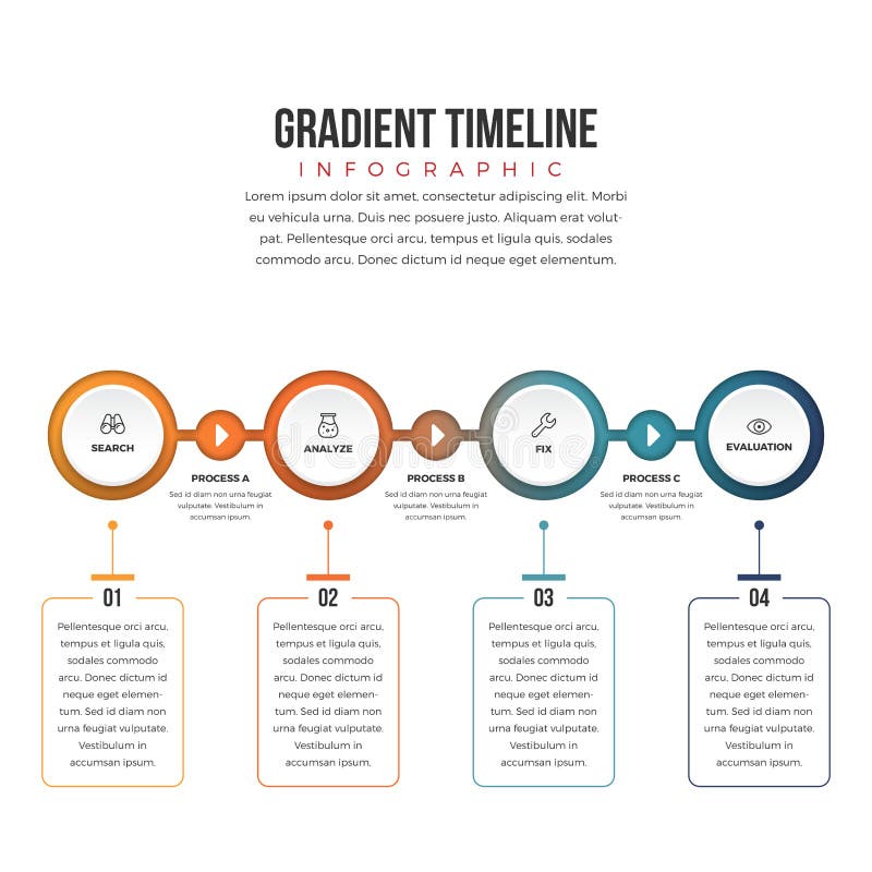 Gradient Timeline Infographic Stock Vector - Illustration of symbol ...