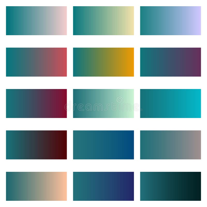 Gradient with Transition from Turquoise To Other Colors Stock Vector ...