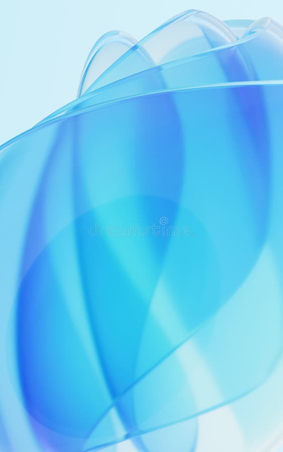 Gradient Transparent Curve Glass, 3d Rendering Stock Illustration ...