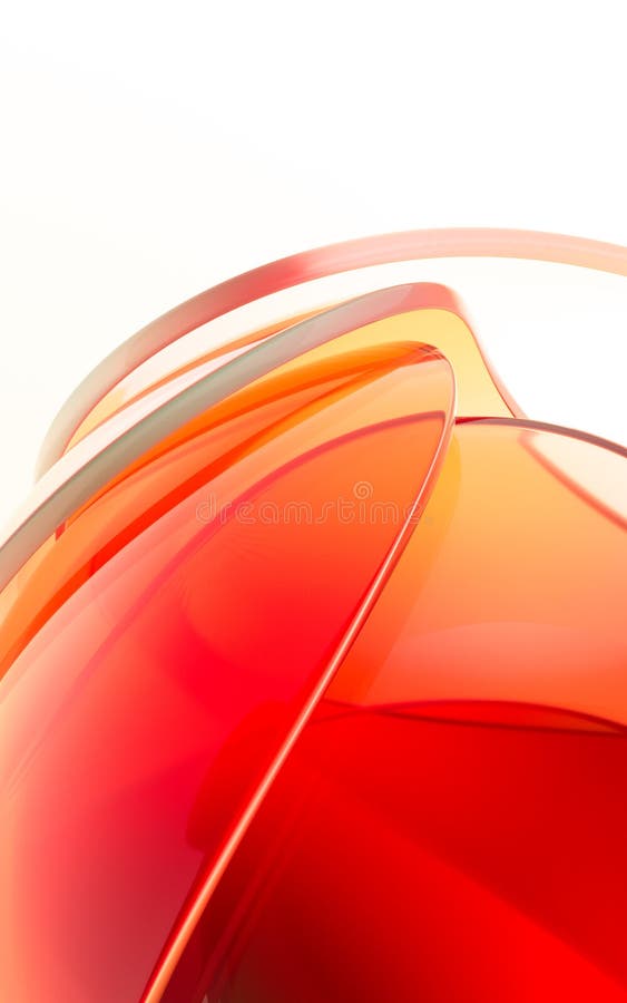 Gradient Transparent Curve Glass, 3d Rendering Stock Illustration ...