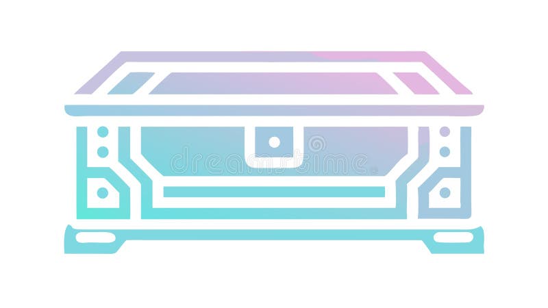 Gradient Treasure Chest Outline Icon, Wealth Storage Symbol, Vector ...
