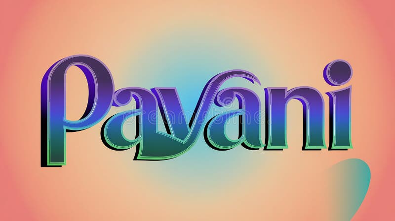 Gradient Typography Illustration Featuring the Name Pavani in Smooth ...