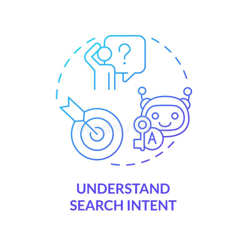 2D Gradient Understand Search Intent Line Icon Concept Stock Vector ...