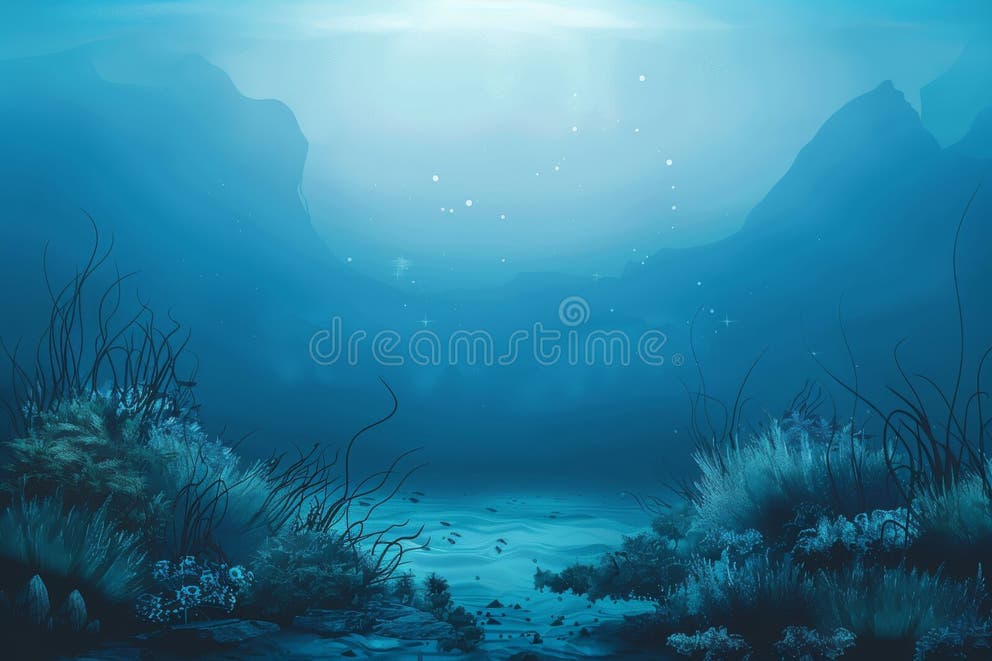 Gradient Underwater Scene for Aquatic or Marine Themes Stock ...
