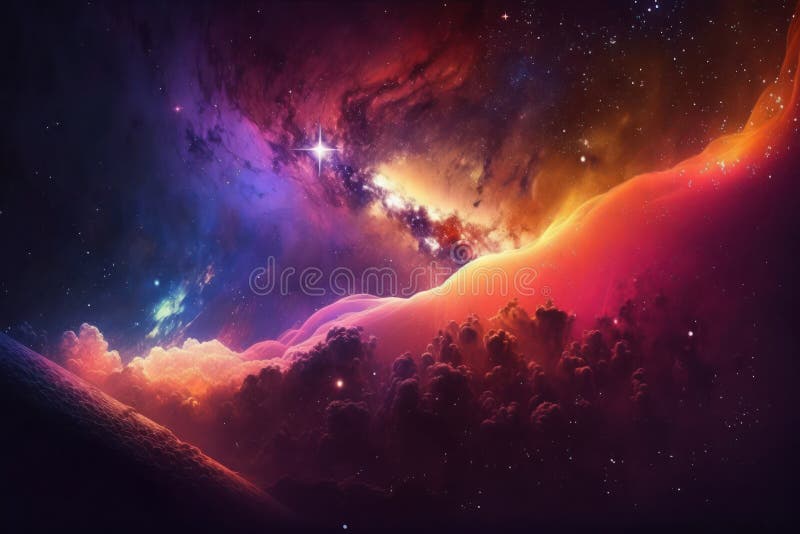 Gradient Univers Stars. Generative Aitra Stock Illustration ...