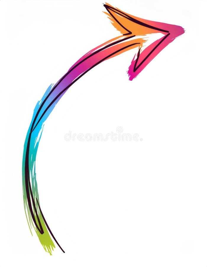 Gradient Colored Arrow Pointing Up and To the Right, Created with a ...