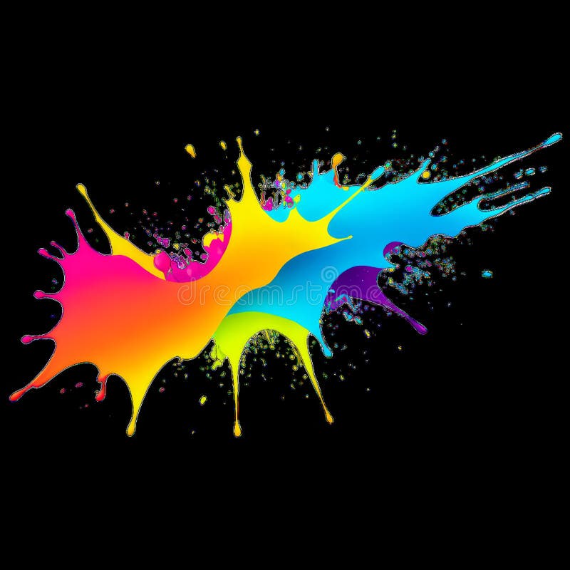 Gradient Vibrant Color Splash on Transparent Background Stock ...